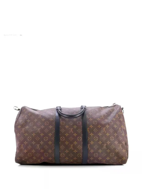 LOUIS VUITTON Keepall Bandouliere 55 Travel Bag Monogram Canvas - Brown