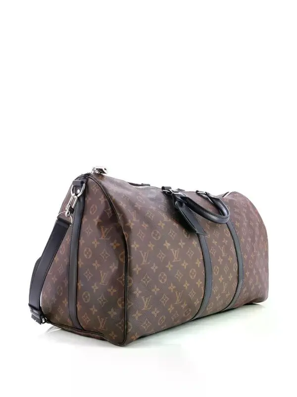 LOUIS VUITTON Keepall Bandouliere 55 Travel Bag Monogram Canvas - Brown