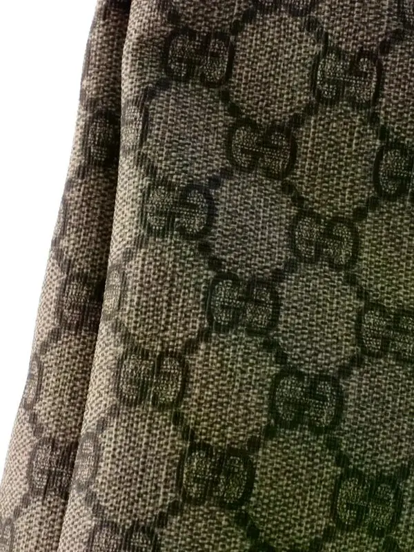 Gucci Plus Gg Coated Canvas With Leather Large Tote Bag