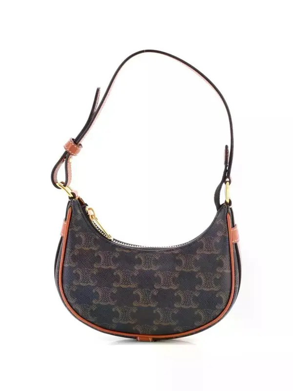 Celine Ava Bag Triomphe Coated Canvas Mini Shoulder Bag - Brown