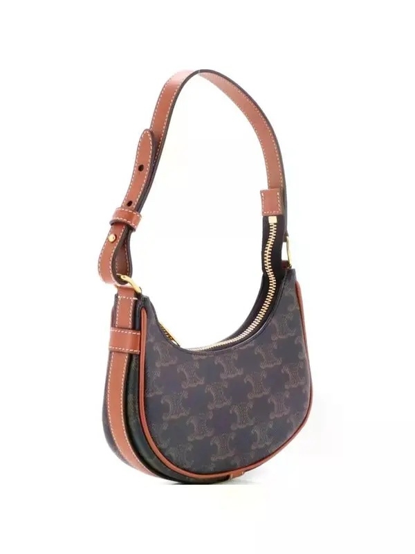 Celine Ava Bag Triomphe Coated Canvas Mini Shoulder Bag - Brown