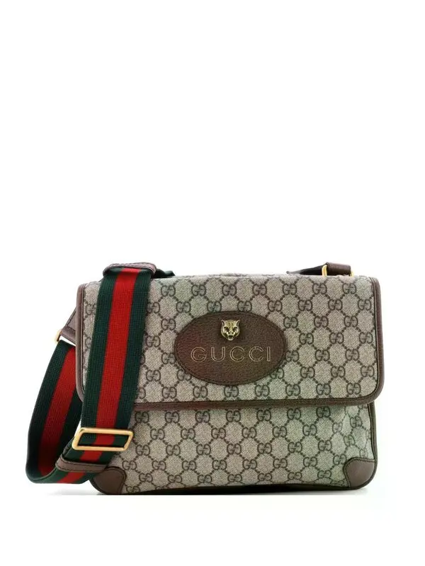 Gucci Neo Vintage Flap Messenger Gg Coated Canvas Medium - Brown