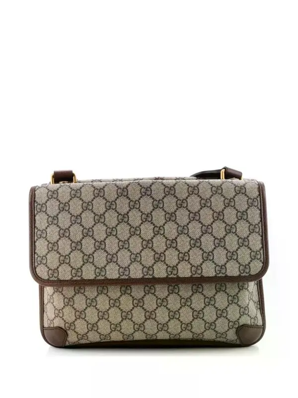 Gucci Neo Vintage Flap Messenger Gg Coated Canvas Medium - Brown