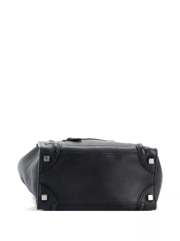 Celine Luggage Bag Grainy Leather Micro Tote - Black