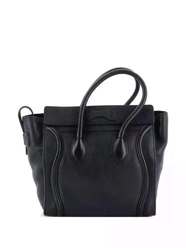 Celine Luggage Bag Grainy Leather Micro Tote - Black