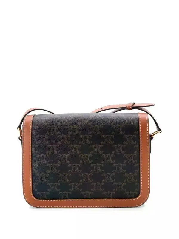Celine Triomphe Coated Canvas Medium Shoulder Bag - Brown
