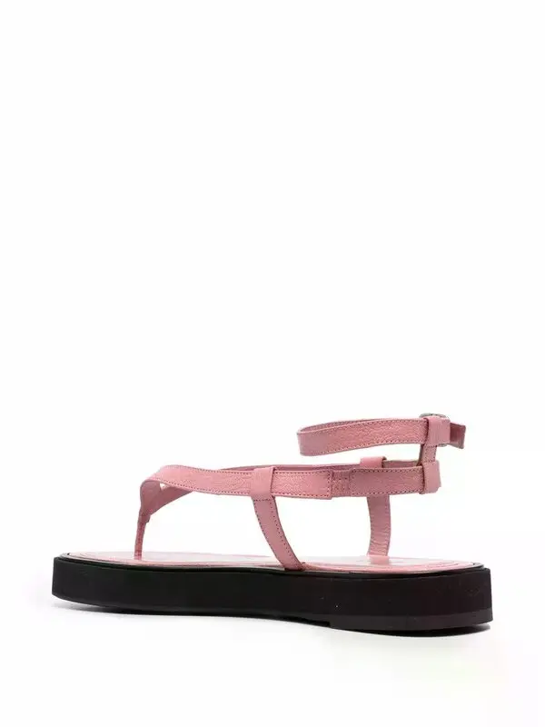 By Far Grained-leather Sandals - Pink