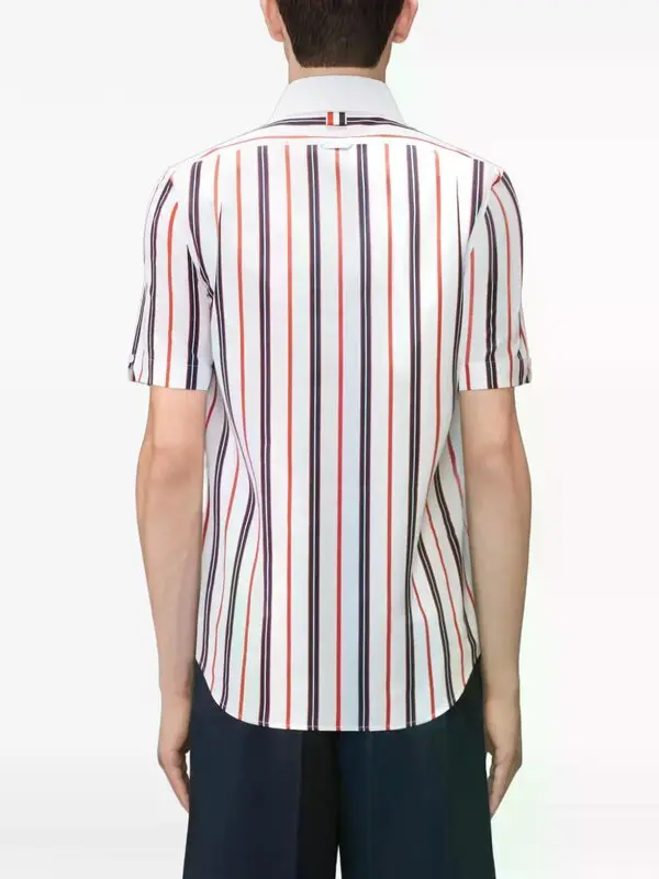 Thom Browne Poplin Repp Stripe Short Sleeve Shirt