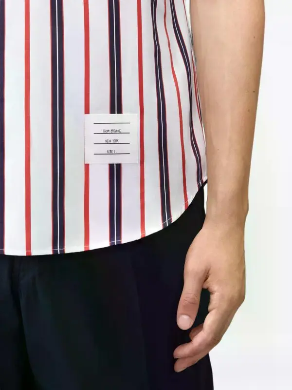 Thom Browne Poplin Repp Stripe Short Sleeve Shirt