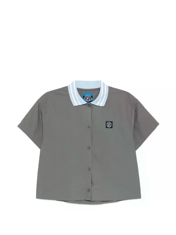 AGNES B. Logo-patched Cropped Shirt