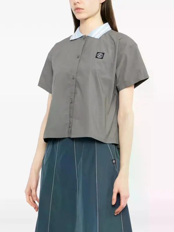 AGNES B. Logo-patched Cropped Shirt