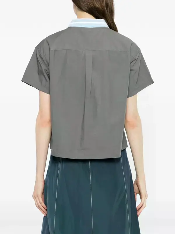 AGNES B. Logo-patched Cropped Shirt