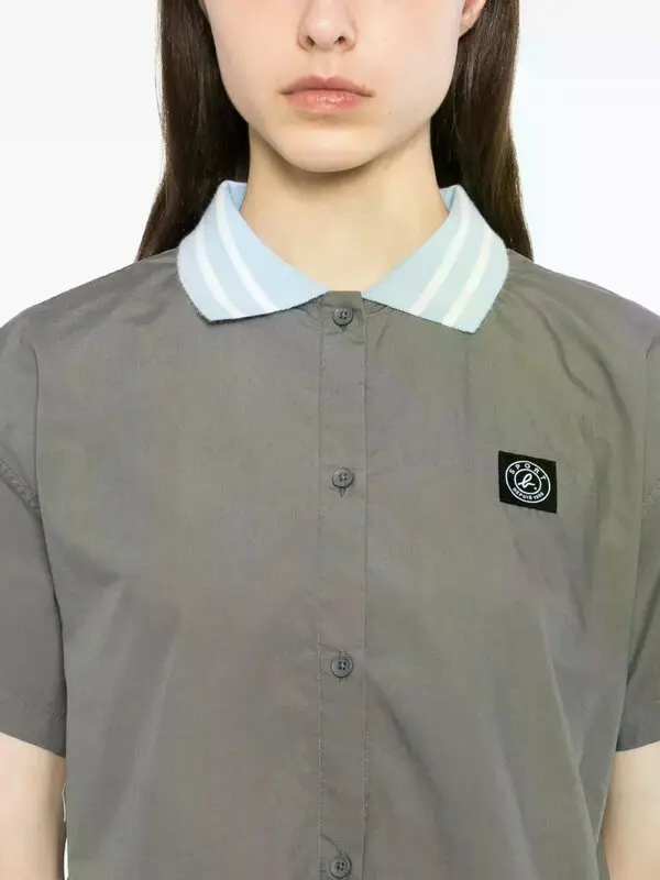 AGNES B. Logo-patched Cropped Shirt