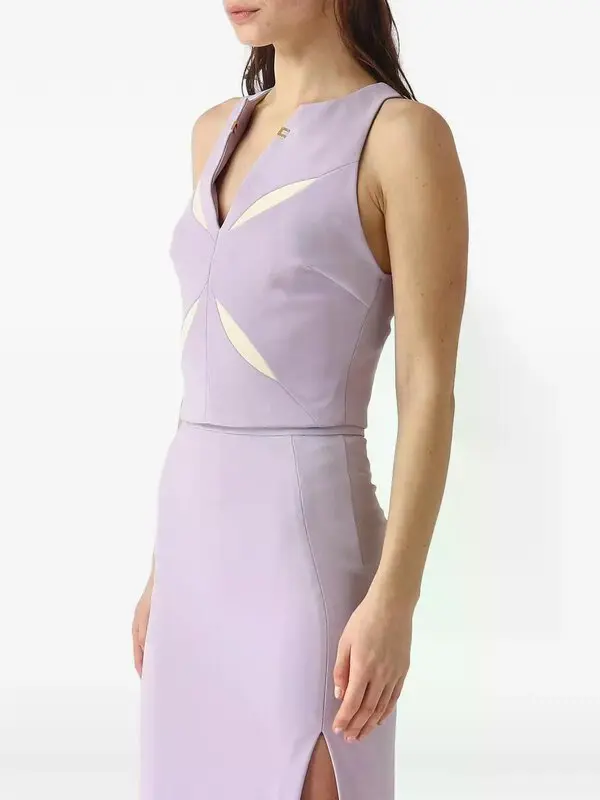 Elisabetta Franchi Sleeveless Crêpe Top With Two-tone Cut-outs
