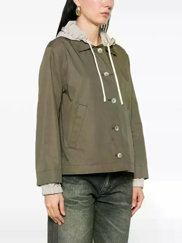 Herno Hooded Buttoned Jacket - Green