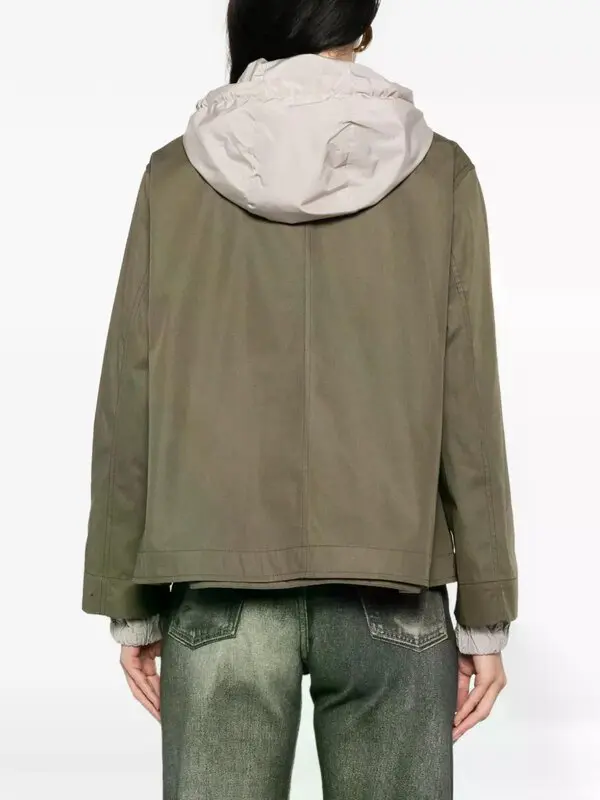Herno Hooded Buttoned Jacket - Green