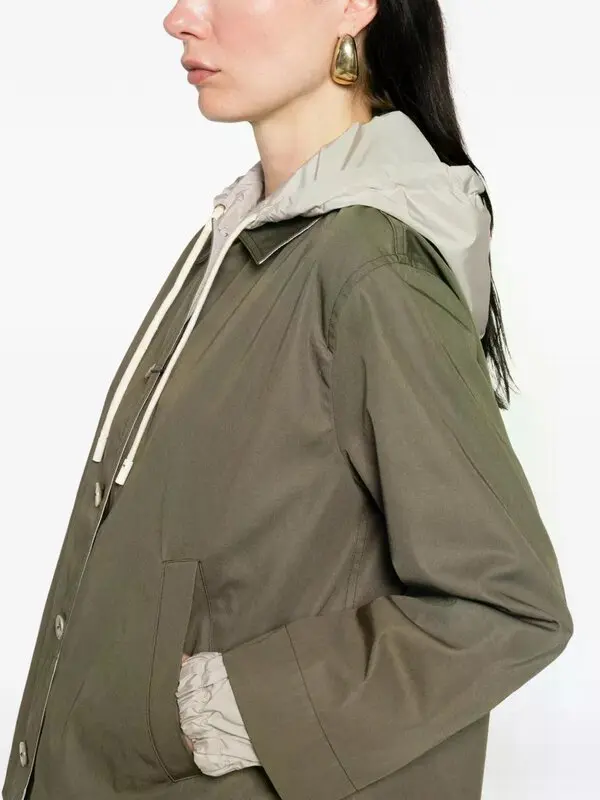 Herno Hooded Buttoned Jacket - Green