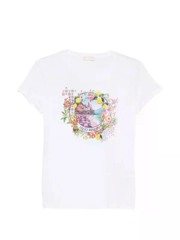 Liu Jo Printed Cotton T-shirt - White