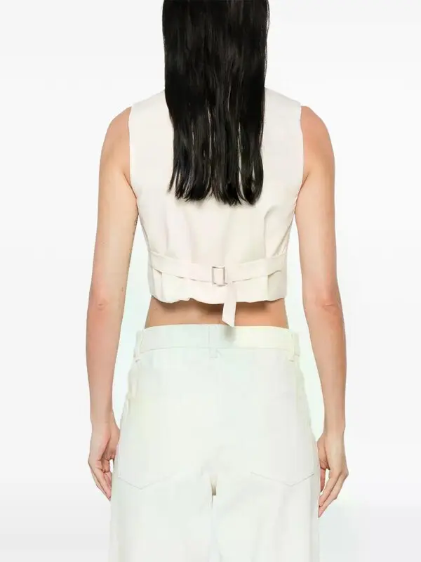 Liu Jo Rhinestone Striped Waistcoat - Neutrals