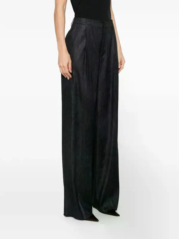 Tagliatore Pleated Wide Leg Trousers - Blue