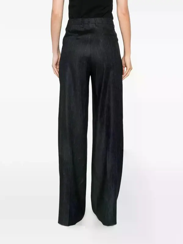 Tagliatore Pleated Wide Leg Trousers - Blue