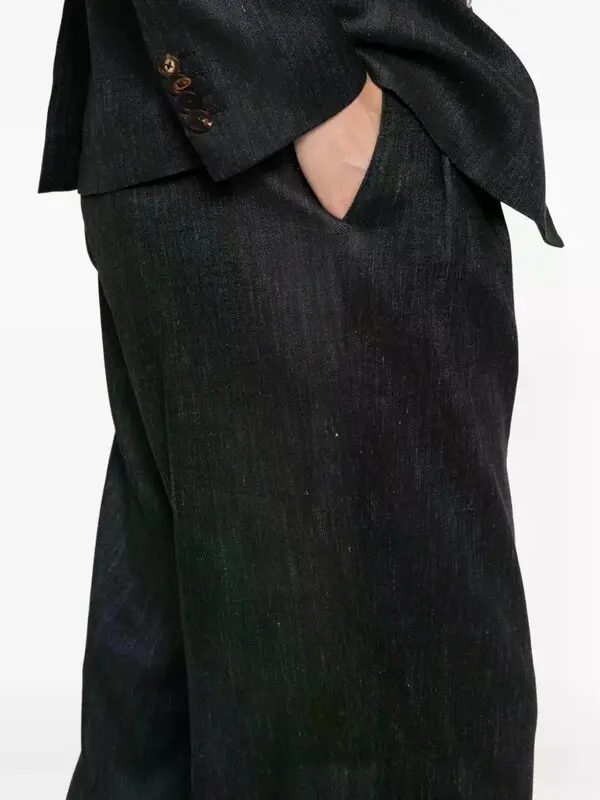 Tagliatore Pleated Wide Leg Trousers - Blue