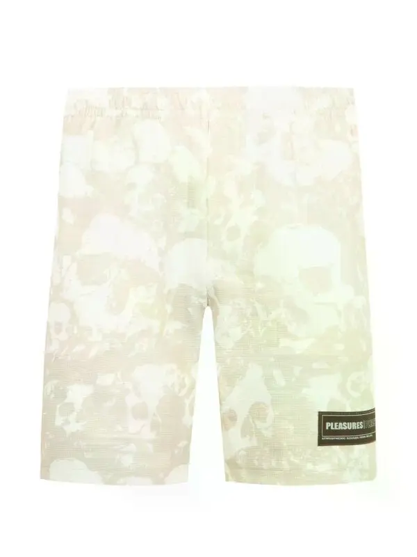 PLEASURES Skull-print Shorts - Neutrals