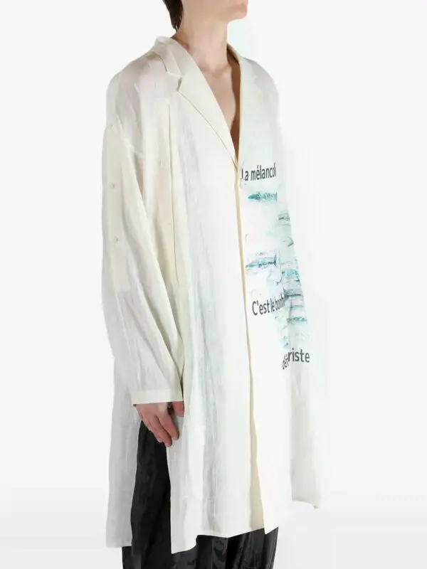 Yohji Yamamoto Printed Coat - Neutrals
