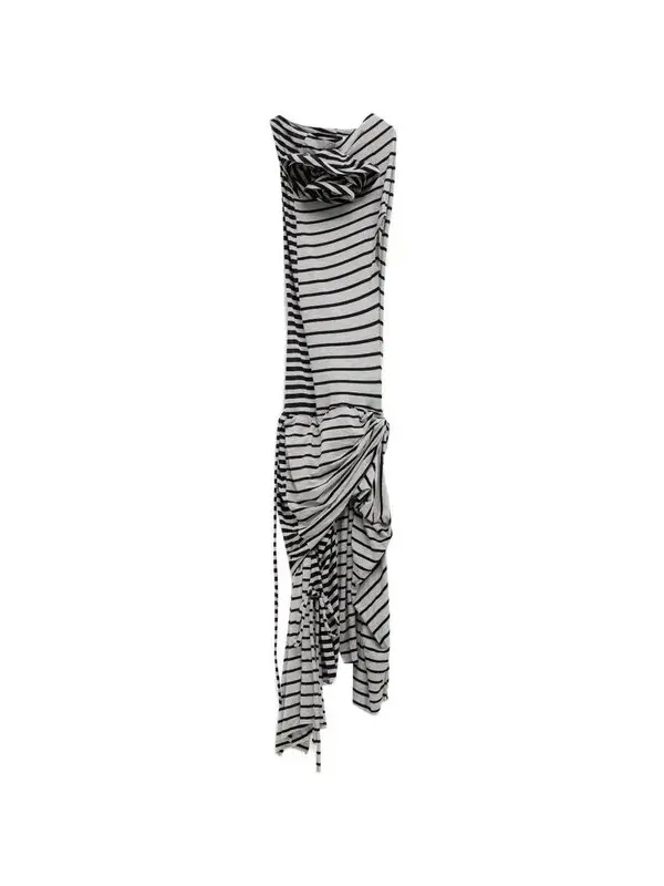 Vaquera Striped Draped Midi Dress