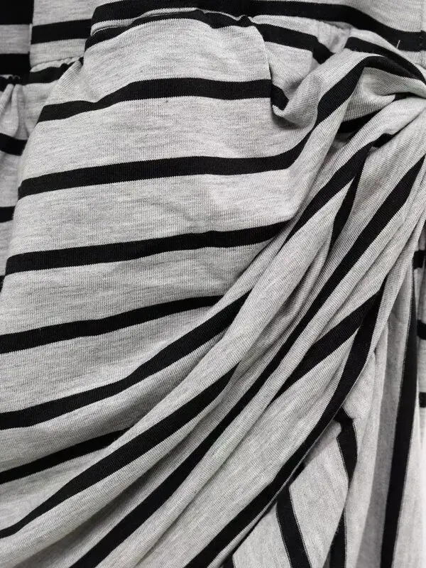 Vaquera Striped Draped Midi Dress