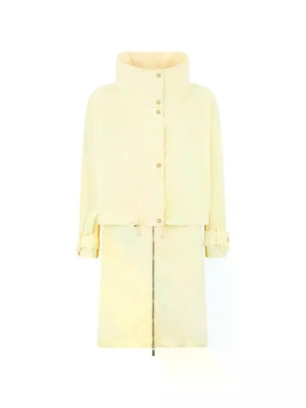 MOORER High-collar Zip-up Coat - Yellow