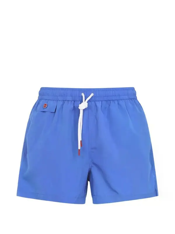 Kiton Logo-embroidered Swim Shorts - Blue