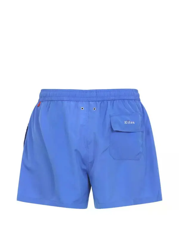 Kiton Logo-embroidered Swim Shorts - Blue