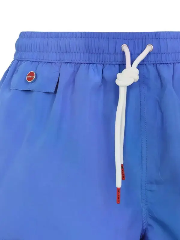 Kiton Logo-embroidered Swim Shorts - Blue