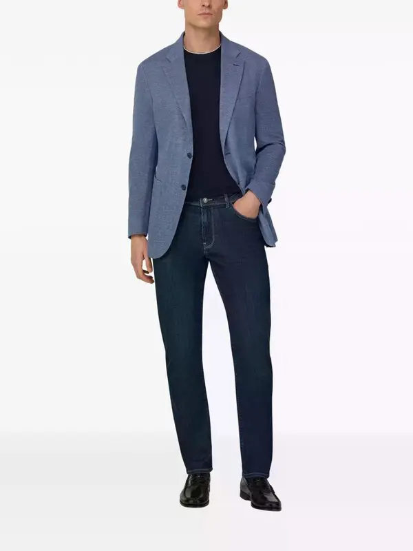 Boggi Milano Pinpoint Single-breasted Jacket - Blue