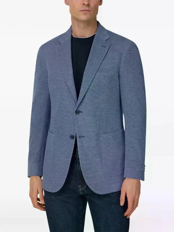 Boggi Milano Pinpoint Single-breasted Jacket - Blue