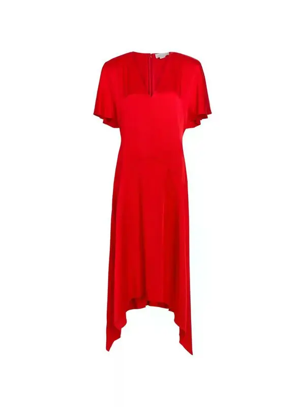 Stella McCartney V-neck Midi Dress - Red