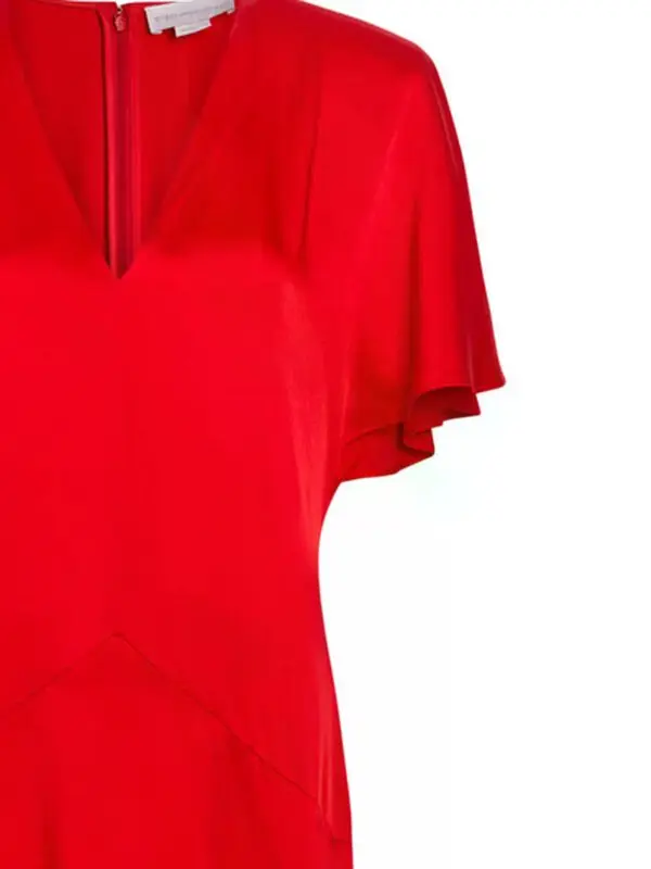 Stella McCartney V-neck Midi Dress - Red