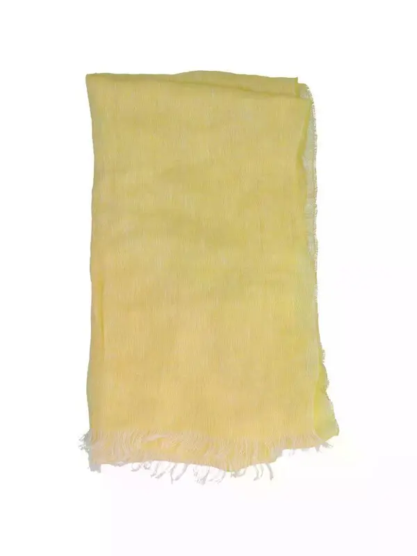 Vintage Fringed-trim Scarf - Yellow