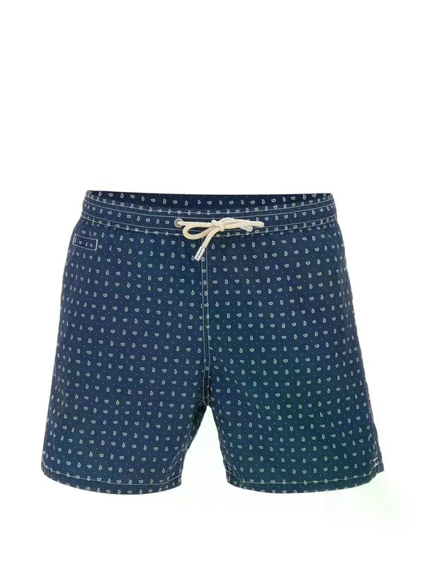 MC2 SAINT BARTH Paisley Polka-dot Swim Shorts - Blue