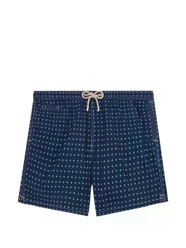MC2 SAINT BARTH Paisley Polka-dot Swim Shorts - Blue