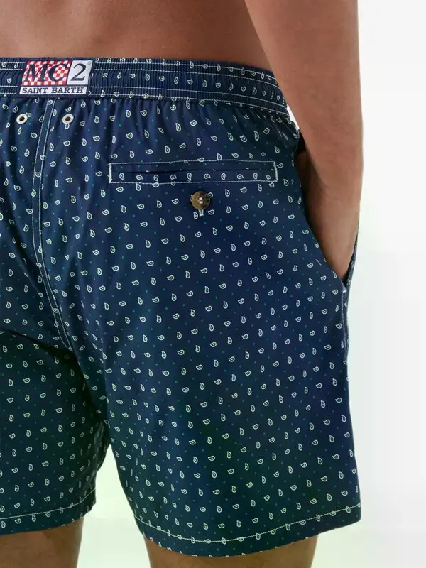 MC2 SAINT BARTH Paisley Polka-dot Swim Shorts - Blue