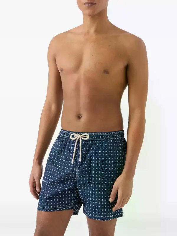 MC2 SAINT BARTH Paisley Polka-dot Swim Shorts - Blue
