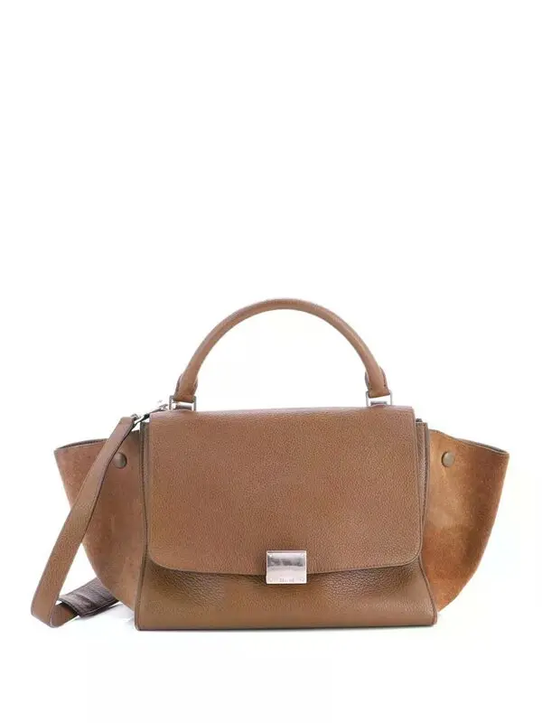 Celine Trapeze Bag Leather Small Satchel - Brown