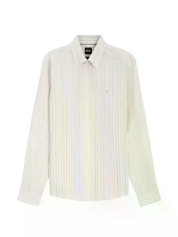 BOSS Striped Button-down Shirt - Neutrals