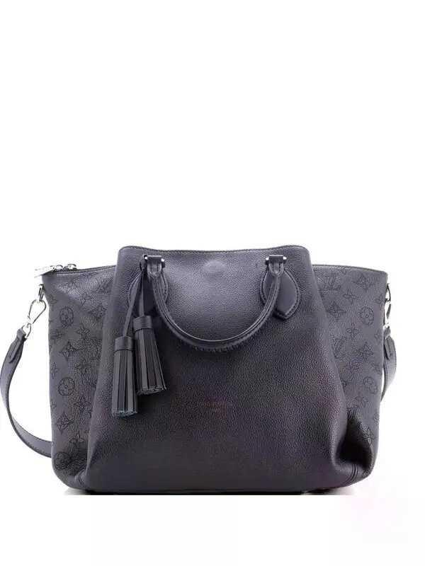 LOUIS VUITTON Haumea Mahina Leather Satchel Handbag - Black