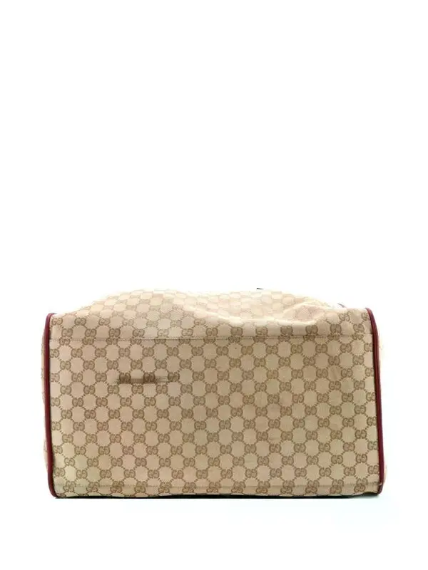 Gucci Web Carry On Duffle Bag Gg Canvas Large Travel Bag - Brown