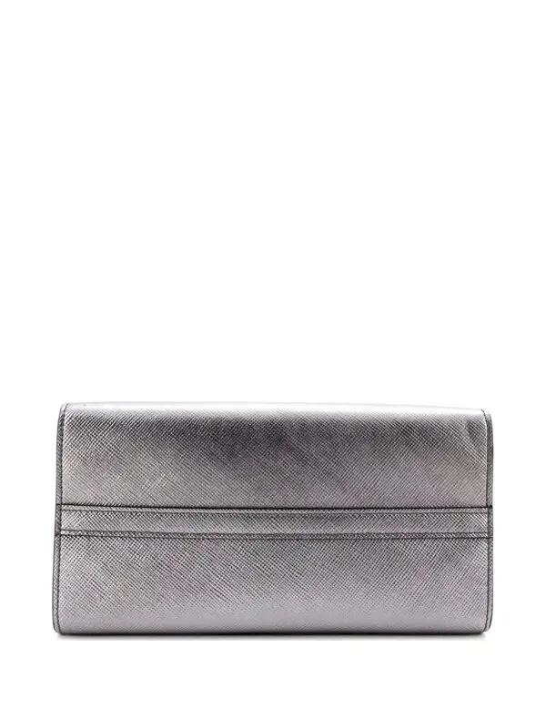 Prada Monochrome Saffiano And City Calf Small Tote Bag - Silver