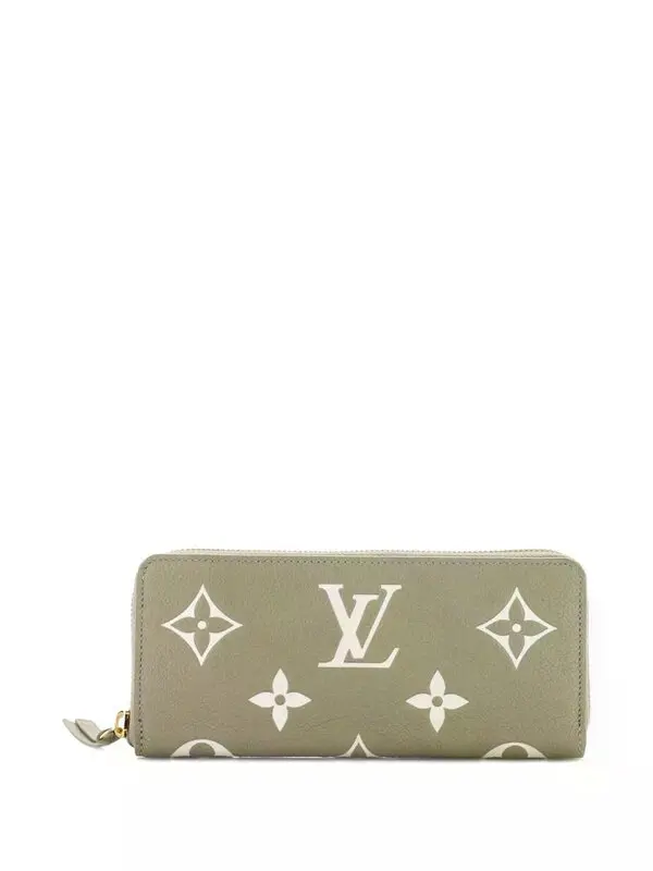LOUIS VUITTON Clemence Wallet Bicolor Monogram Empreinte Giant Small Wallets - Green
