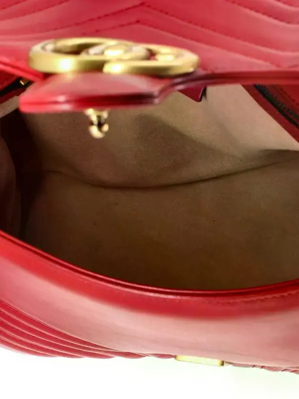Gucci Gg Marmont Small Satchel - Red